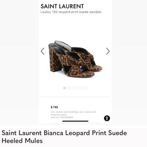 Saint Laurent | Shoes | Saint Laurent Bianca Leopard Print Suede Heeled ...